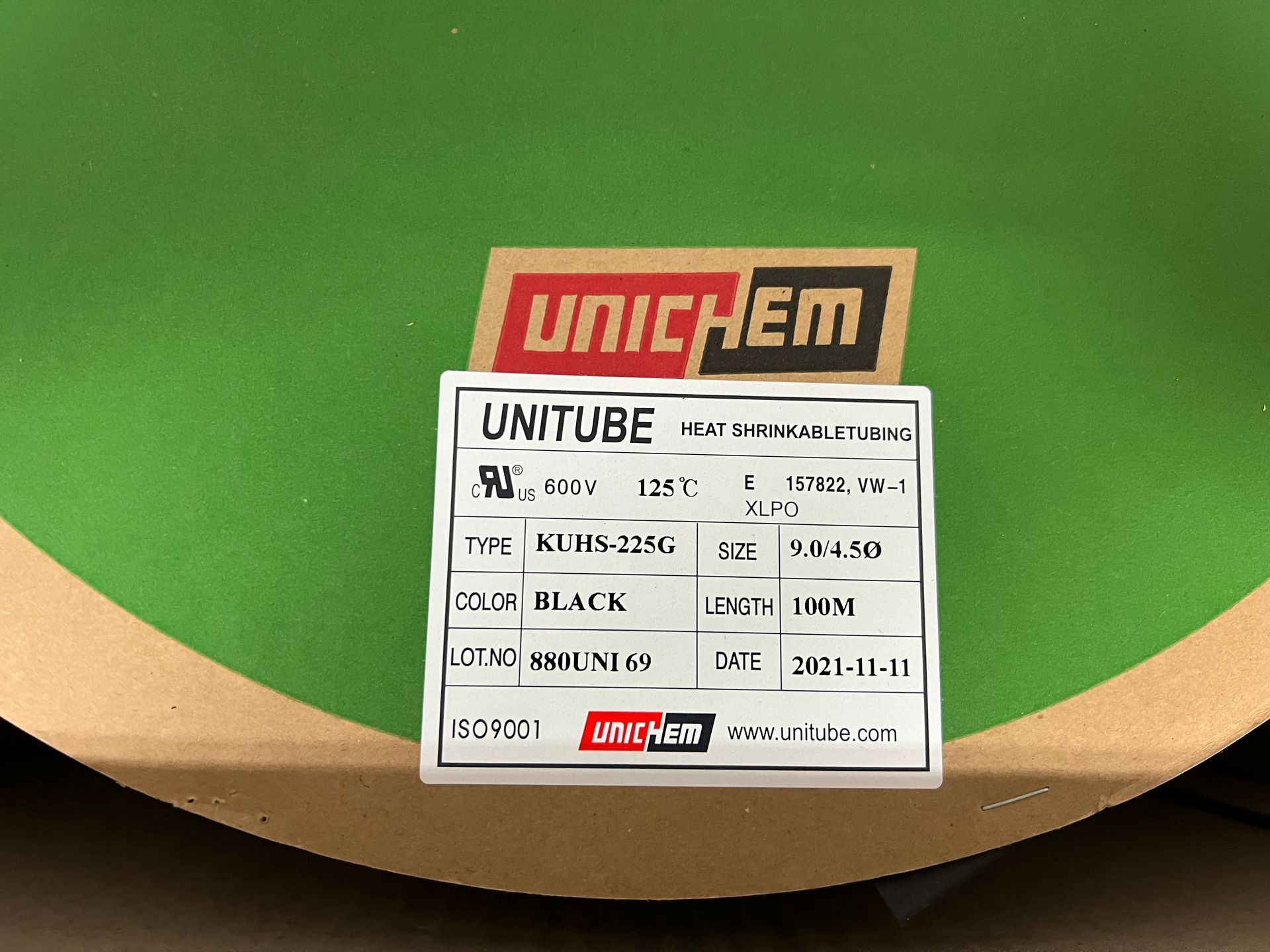 KUHS-225G / Heat Shrinkable Tube (9mm black) / UNICHEM