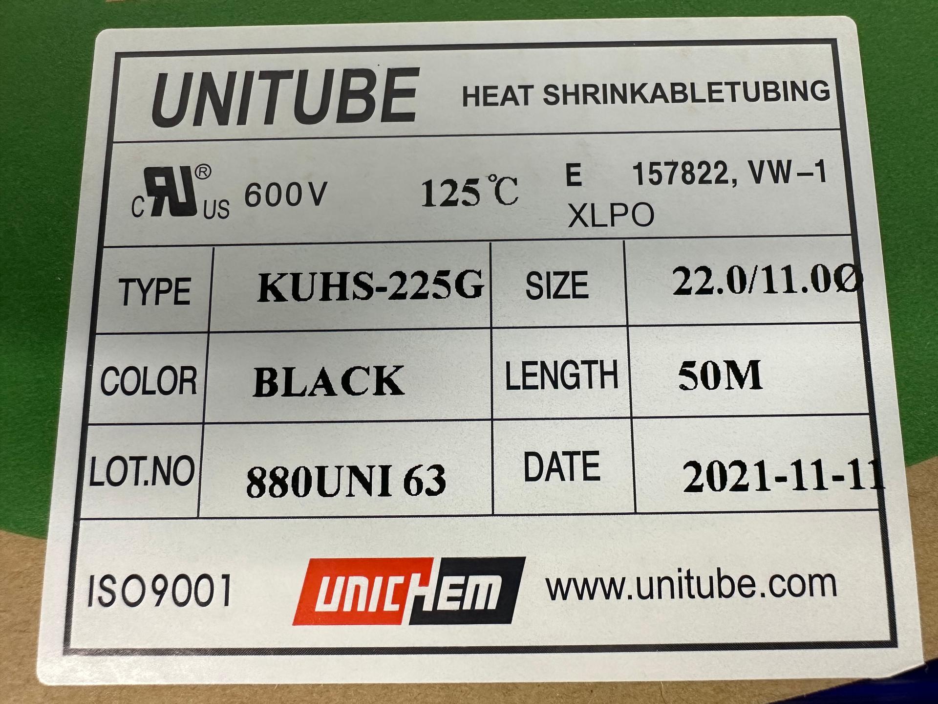 KUHS-225G / Tube Shrink 22mm Black / UNICHEM