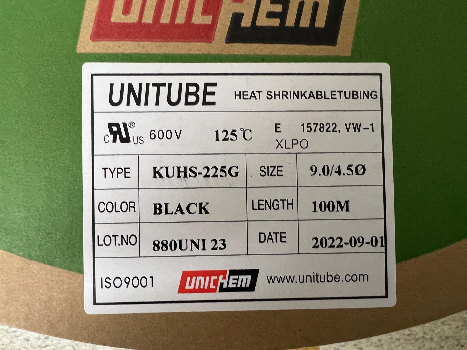 KUHS-225G / Tube Shrink 9mm Black / UNICHEM