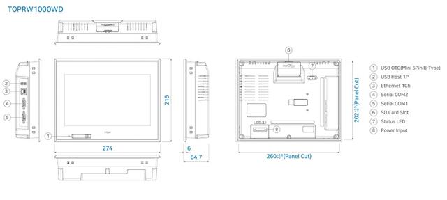 Touch Panel, Touch Display (PLC/HMI) TOPRW1000WD by M2I CORPORATION ...